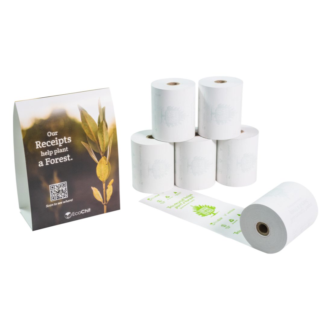 EcoChit Reforestation 3-1/8" x 200' Eco-Friendly Thermal Rolls, Case o ...